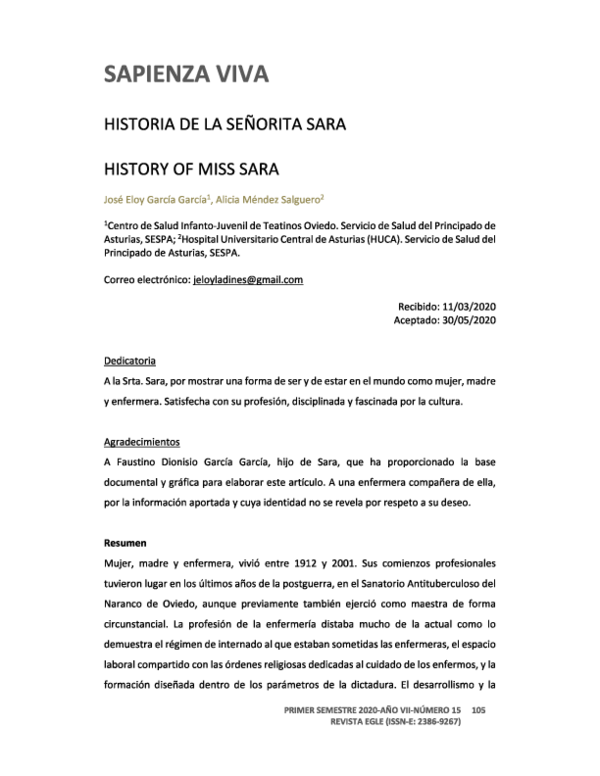 (PDF) Historia De La Señorita Sara