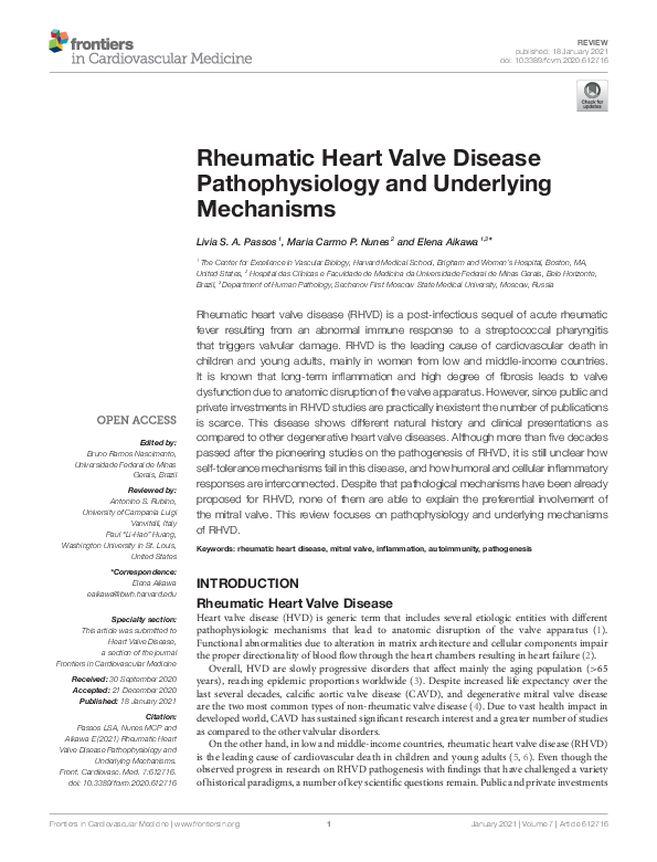 (PDF) Rheumatic Heart Valve Disease Pathophysiology and Underlying ...