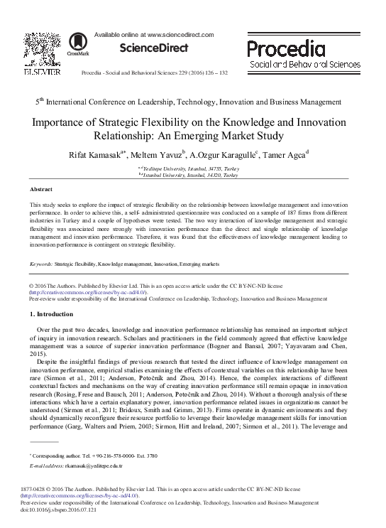 (PDF) Importance of Strategic Flexibility on the Knowledge and ...