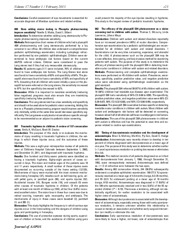 (PDF) The efficacy of the plusoptiX S04 photoscreener as a vision ...