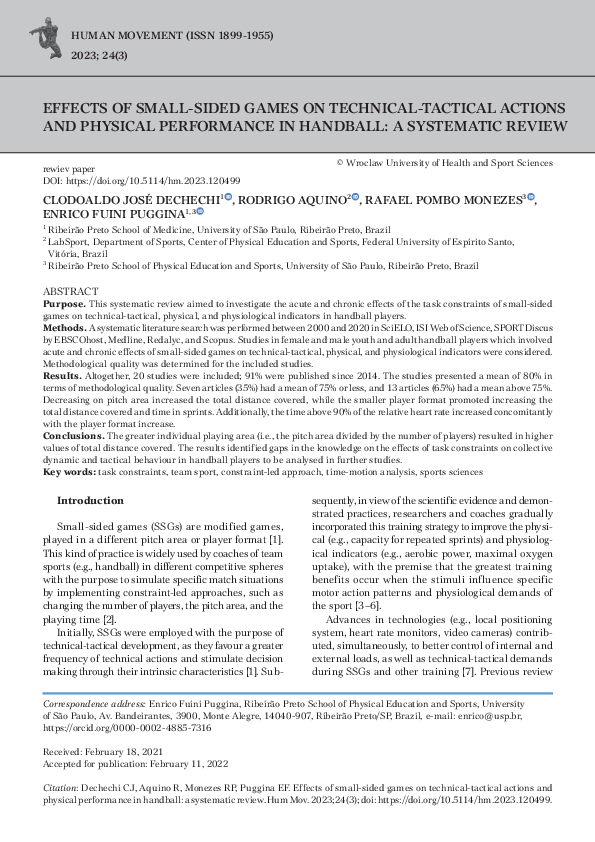 (PDF) Effects of small-sided games on technical-tactical actions and ...