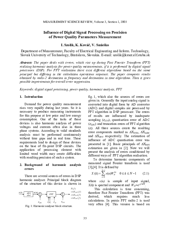 (PDF) Influence of Digital Signal Processing on Precision of Power ...
