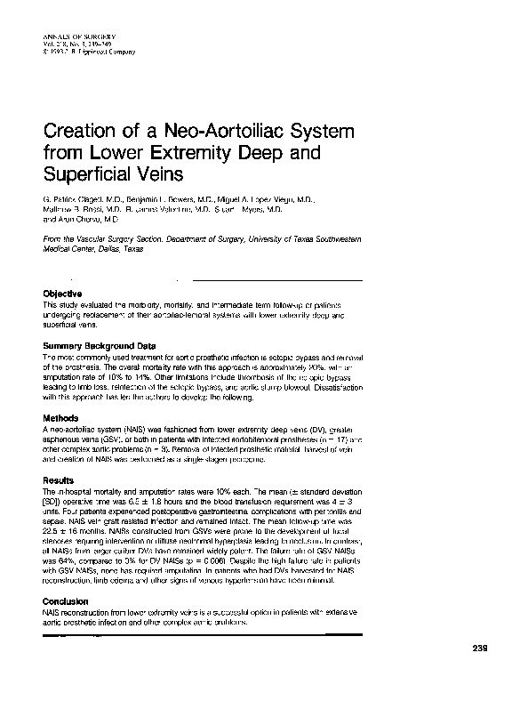 (PDF) Creation of a Neo-Aortoiliac System from Lower Extremity Deep and ...