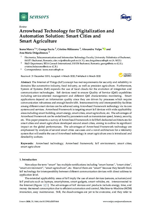 (PDF) Arrowhead Technology for Digitalization and Automation Solution: Smart Cities and Smart ...