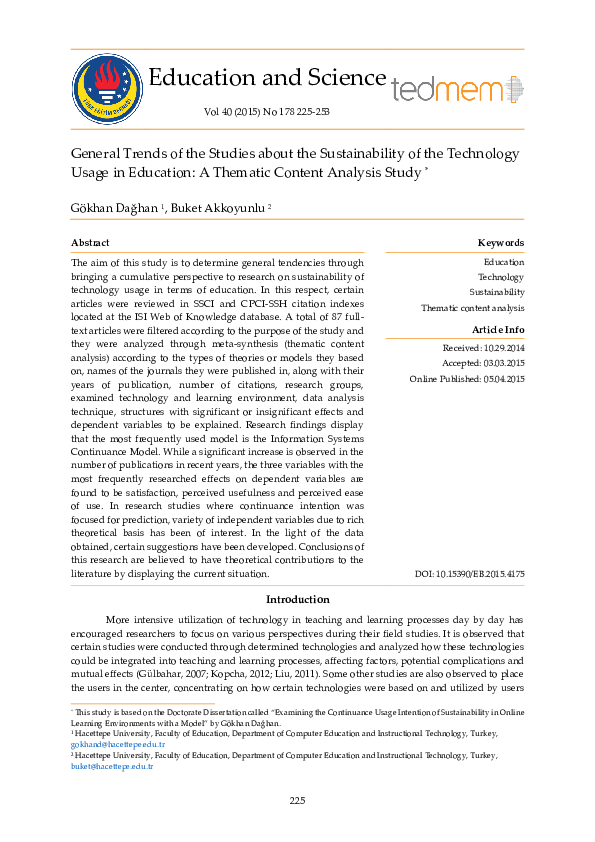 (PDF) General Trends of the Studies about the Sustainability of the ...