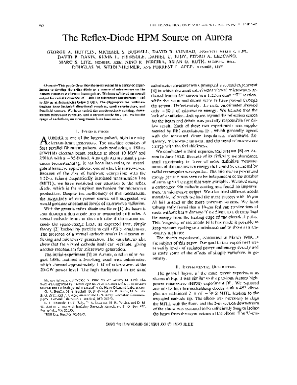 (PDF) The reflex-diode HPM source on Aurora