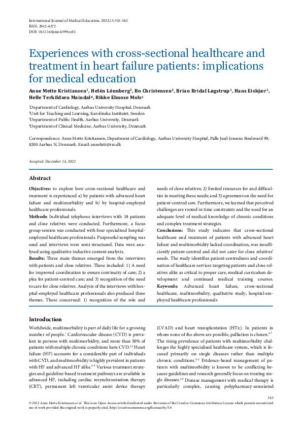 (PDF) Enhancing Healthcare for Heart Failure: Insights for Education