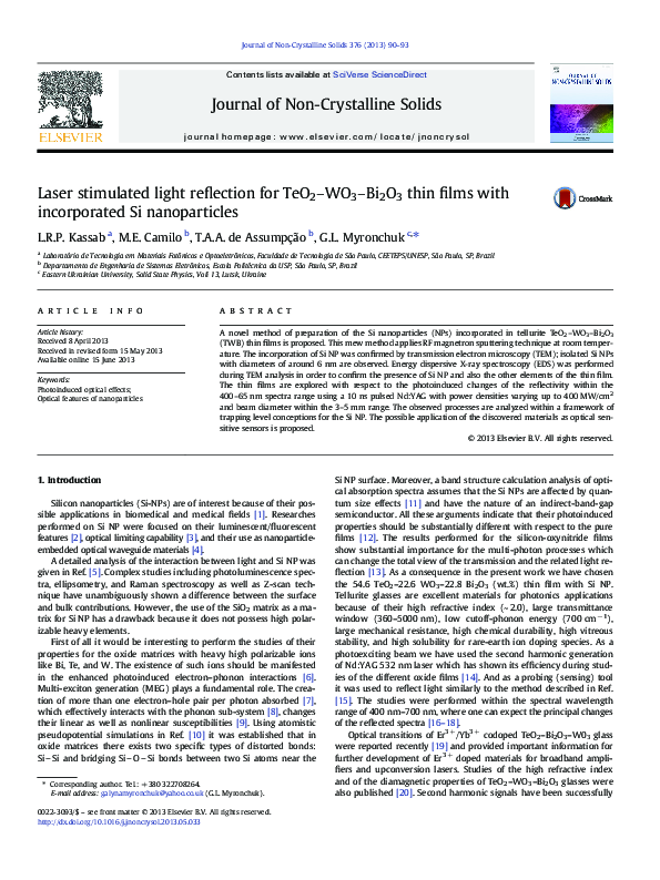 (PDF) Laser stimulated light reflection for TeO2–WO3–Bi2O3 thin films ...