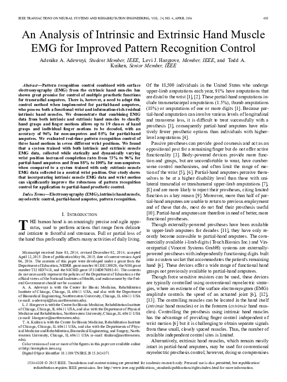 (PDF) An Analysis of Intrinsic and Extrinsic Hand Muscle EMG for Improved Pattern Recognition ...