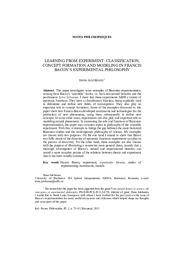 (PDF) Chapter 7: Learning from Experiment: Classification, Concept ...
