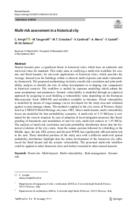 (PDF) Multi-risk assessment in a historical city