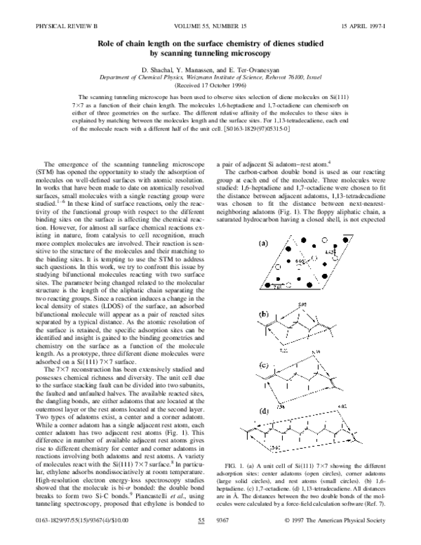 (PDF) Role of chain length on the surface chemistry of dienes studiedby ...