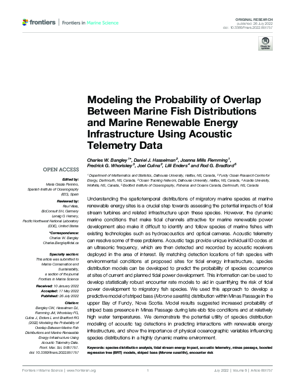 (PDF) Modeling the Probability of Overlap Between Marine Fish ...