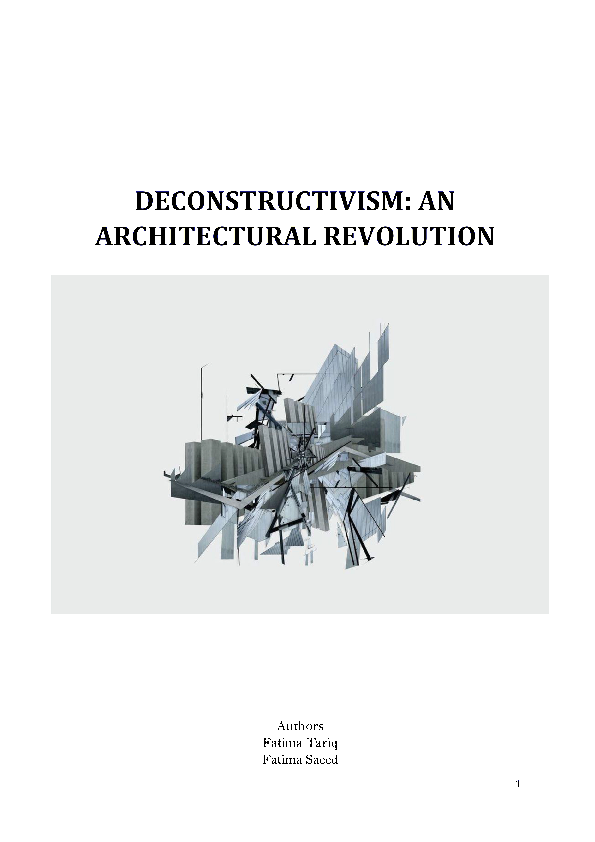 (PDF) Deconstructivism; an architectural revolution