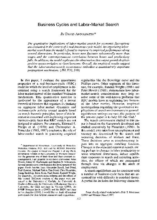 (PDF) Business cycles and labor-market search