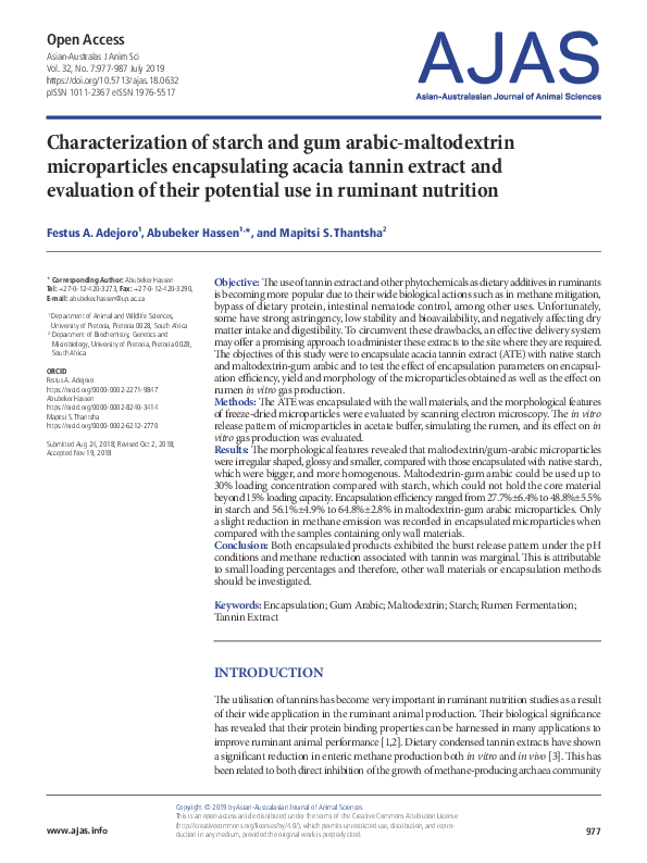 (PDF) Characterization of starch and gum arabic-maltodextrin ...