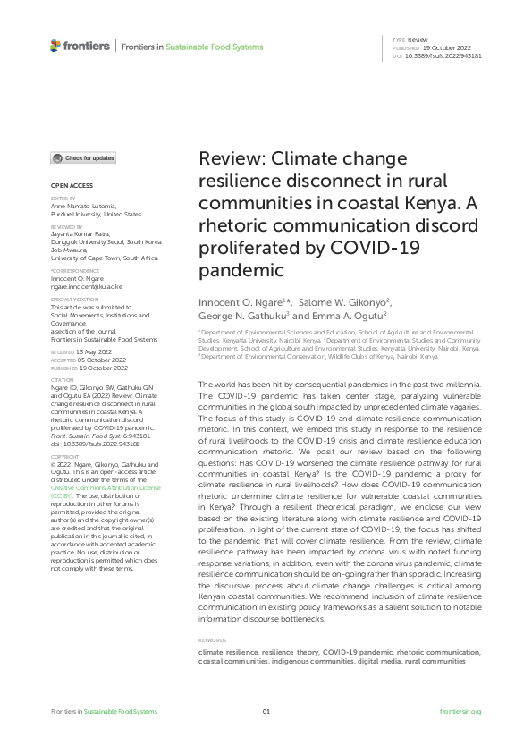 (PDF) Review: Climate change resilience disconnect in rural communities ...