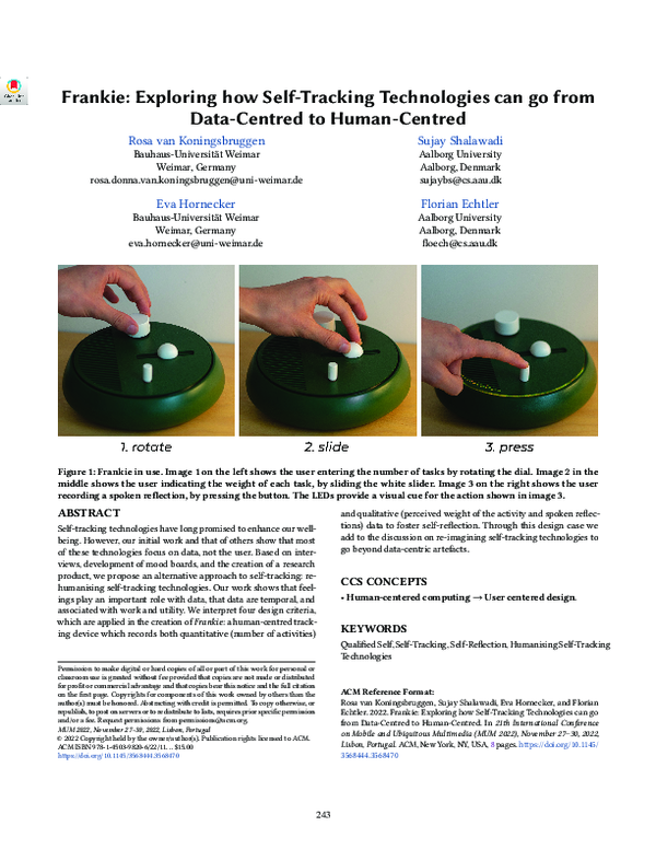 (PDF) Frankie: Exploring how Self-Tracking Technologies can go from ...