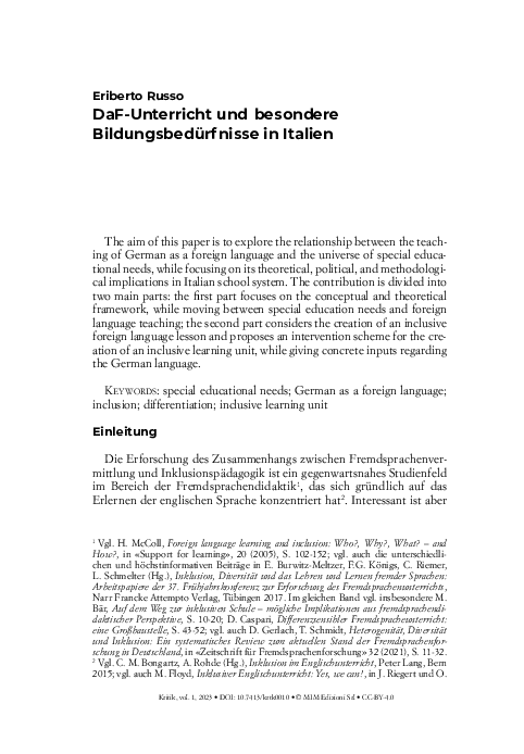 (PDF) DaF-Unterricht und besondere Bildungsbedürfnisse