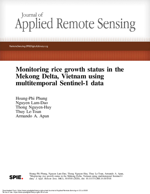 (PDF) Monitoring rice growth status in the Mekong Delta, Vietnam using ...