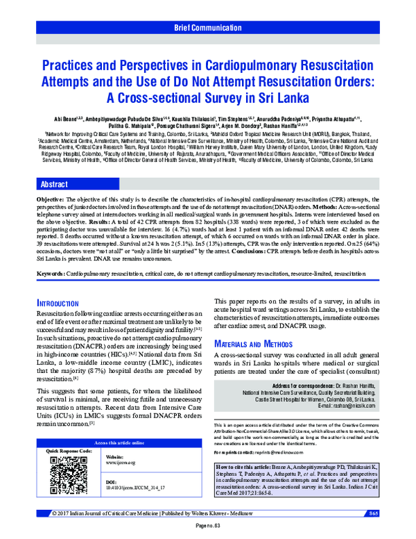 (PDF) Practices and Perspectives in Cardiopulmonary Resuscitation ...