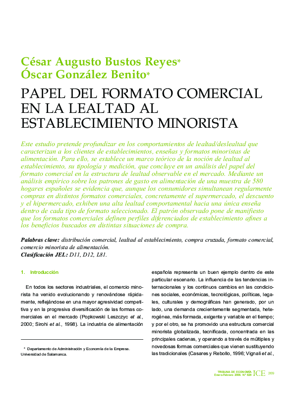 (PDF) Papel del formato comercial en la lealtad al establecimiento ...