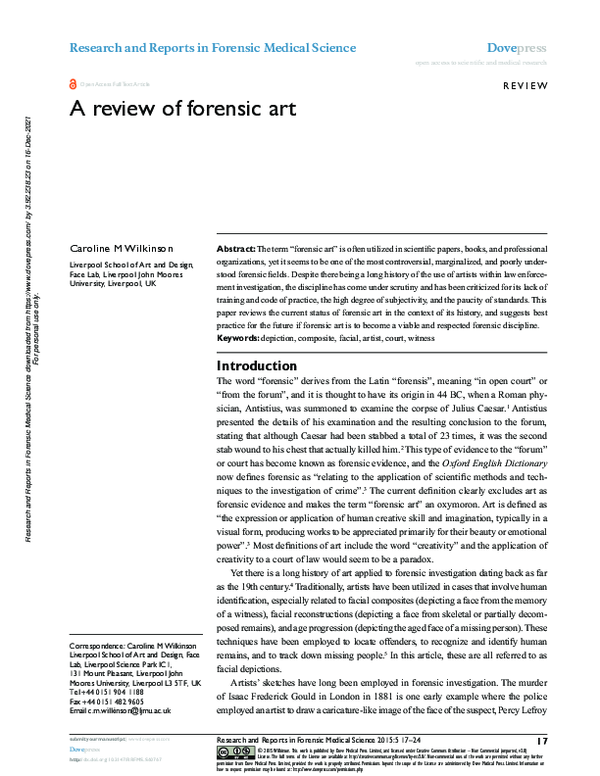 (PDF) A review of forensic art