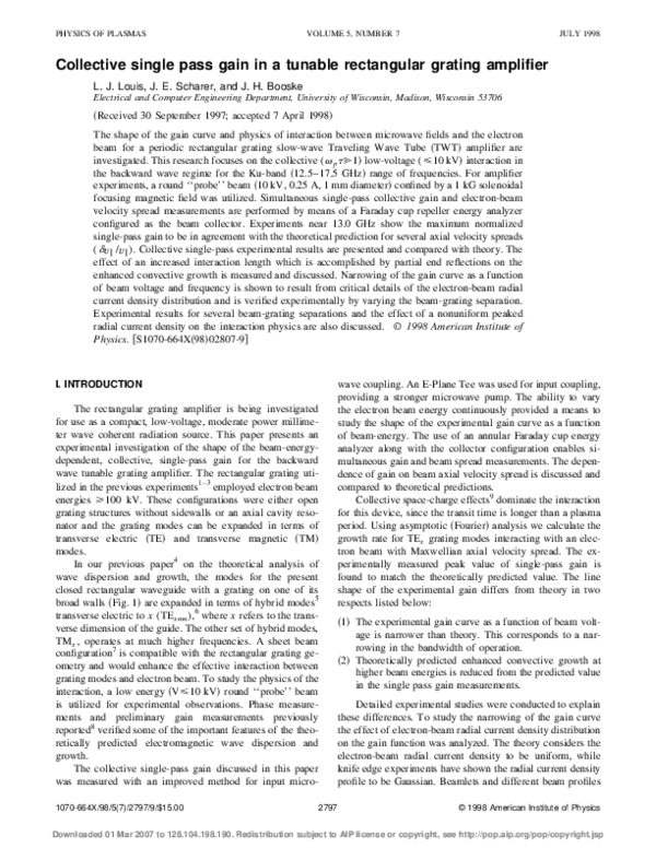 (PDF) Collective single pass gain in a tunable rectangular grating ...