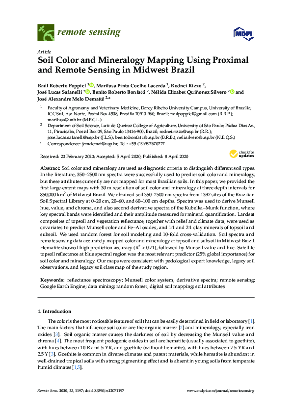(PDF) Soil Color and Mineralogy Mapping Using Proximal and Remote ...