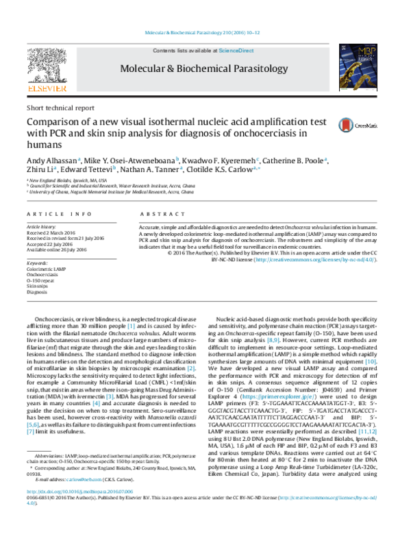 (PDF) Comparison of a new visual isothermal nucleic acid amplification ...