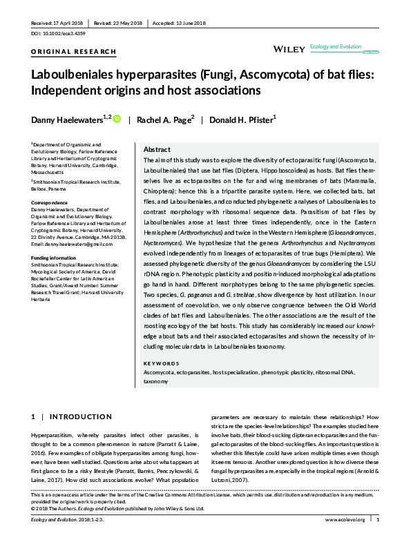 (PDF) Climatic effects on the distribution of ant- and bat fly ...