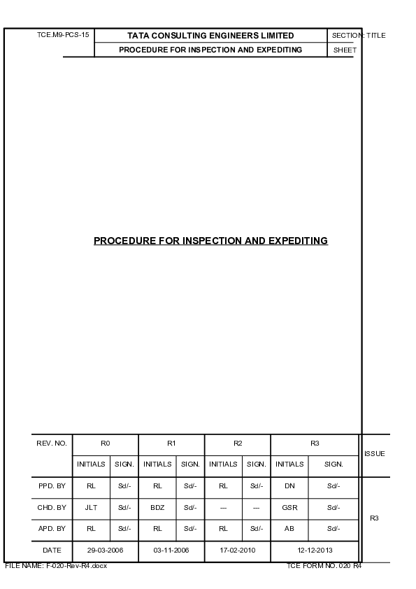 (DOC) PROCEDURE FOR INSPECTION AND EXPEDITING