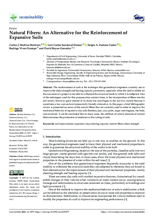(PDF) Natural Fibers: An Alternative for the Reinforcement of Expansive ...