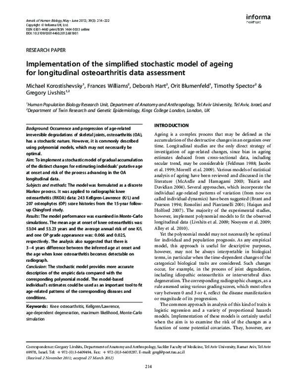 (PDF) Implementation of the simplified stochastic model of ageing for longitudinal ...