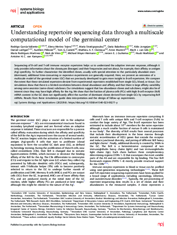 Pdf Understanding Repertoire Sequencing Data Through A Multiscale Computational Model Of The