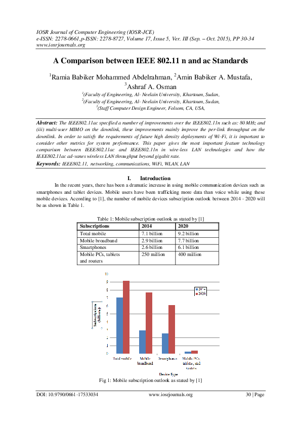 (PDF) A Comparison between IEEE 802.11 n and ac Standards