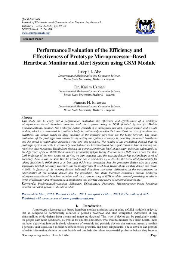 Pdf Performance Evaluation Of The Efficiency And Effectiveness Of Prototype Microprocessor 7570