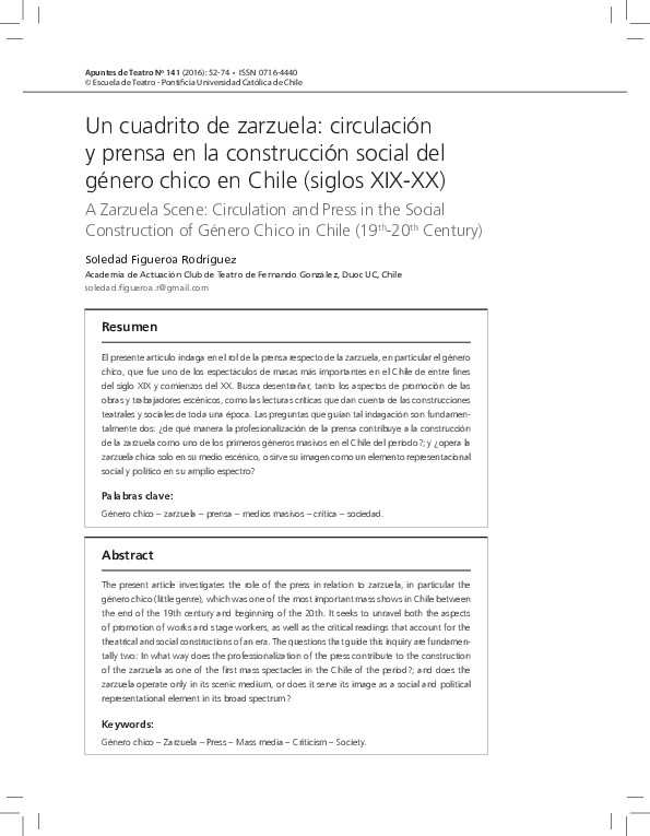 (PDF) Un cuadrito de zarzuela: circulación y prensa en la construcción ...