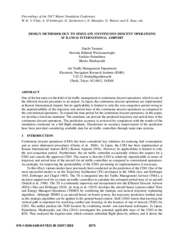 (PDF) Design methodology to simulate continuous descent operations at ...