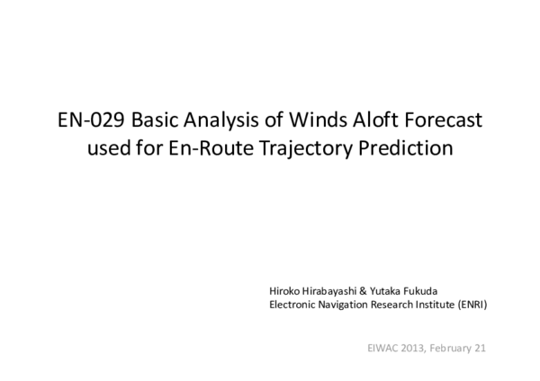 (PDF) Basic Analysis of Winds Aloft Forecast Used for En-Route ...