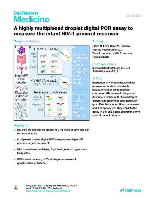(PDF) A highly multiplexed droplet digital PCR assay to measure the ...