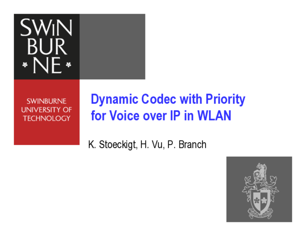 (PDF) Dynamic codec with priority for voice over IP in WLAN