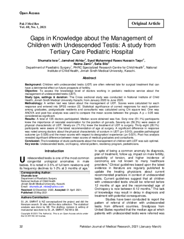 (PDF) Gaps in Knowledge about the Management of Children with ...