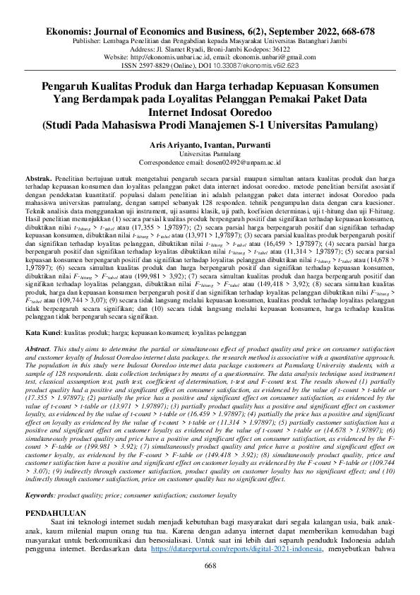 (PDF) Pengaruh Kualitas Produk Dan Harga Terhadap Keputusan Pembelian Berdampak Kepuasan ...