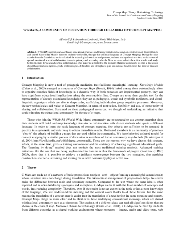 (PDF) Wwmaps, a Community on Education Through Collaborative Concept Mapping