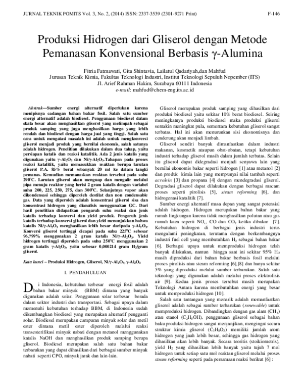 (PDF) Produksi Hidrogen Dari Gliserol Dengan Metode Pemanasan ...