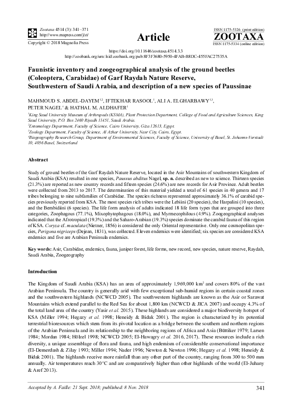 (PDF) Faunistic inventory and zoogeographical analysis of the ground ...