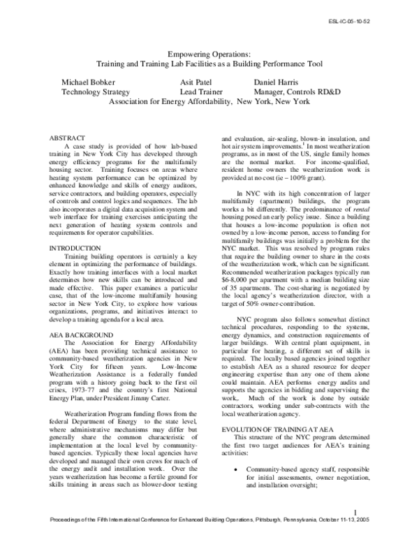 (PDF) Empowering Operations: Training and Training Lab Facilities as a ...