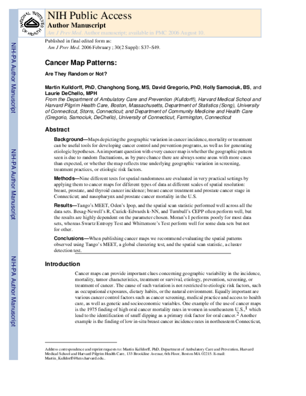 (PDF) Cancer Map Patterns