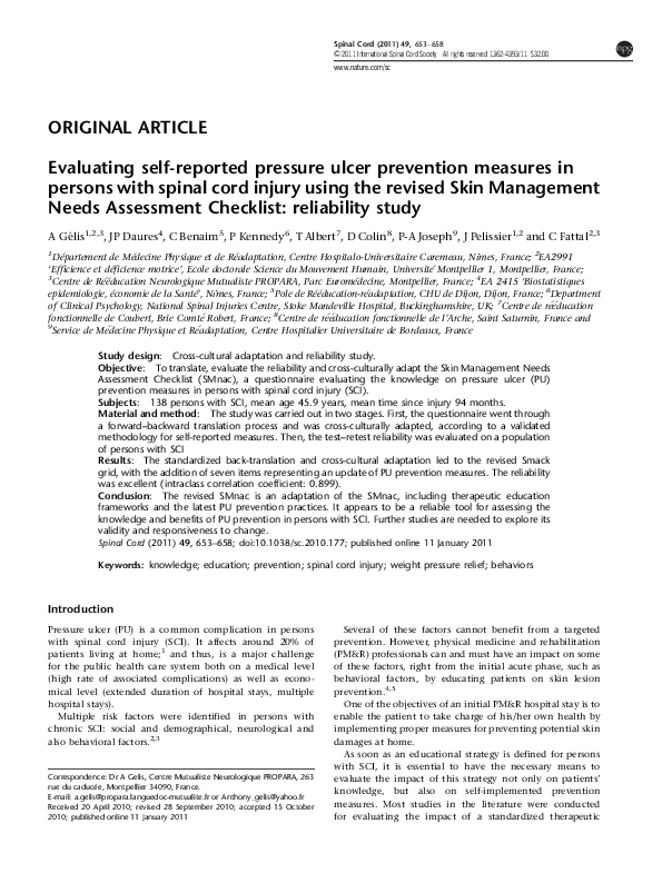 (PDF) Evaluating self-reported pressure ulcer prevention measures in ...